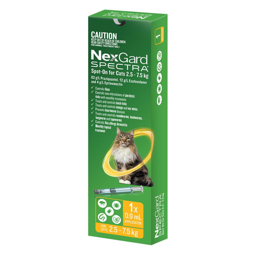 Nexgard Spectra Spot-on Cat 2.5-7.5kg - Single Pack | Veterinary ...